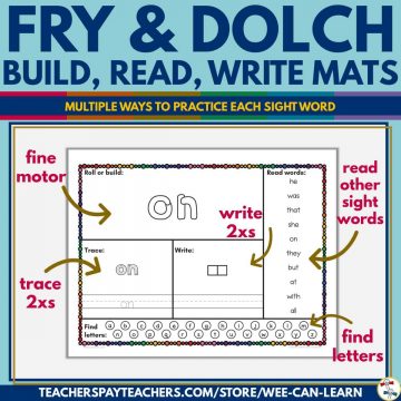 Dolch & Fry Sight Words Dough Mats - Build, Write, Read [Download Now!]
