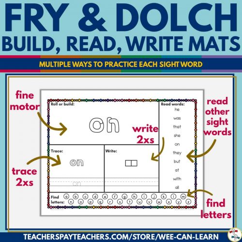 Dolch & Fry Sight Words Dough Mats - Build, Write, Read [Download Now!]