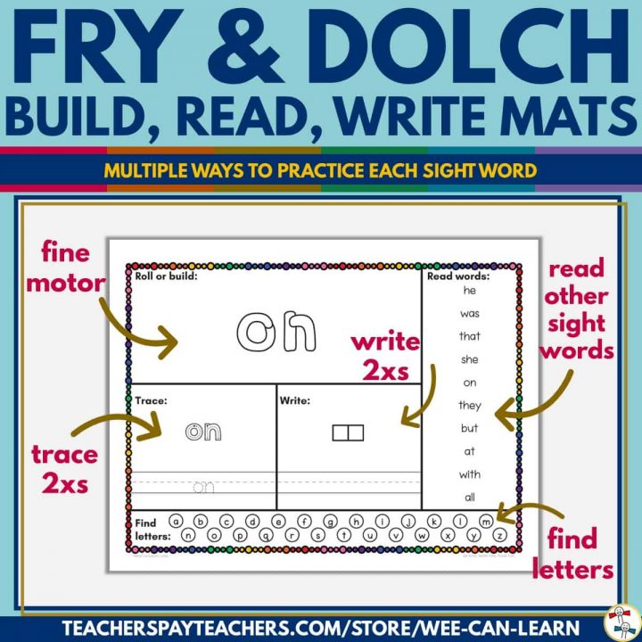 Dolch & Fry Sight Words Dough Mats - Build, Write, Read [Download Now!]