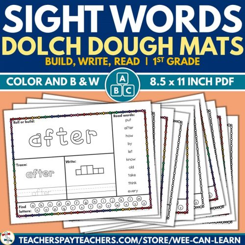 Dolch Sight Words 1st Grade Dough Mats - Build, Write, Read [FREE ...