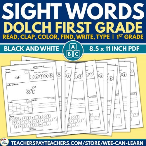 Dolch & Fry Sight Words Dough Mats - Build, Write, Read [Download Now!]
