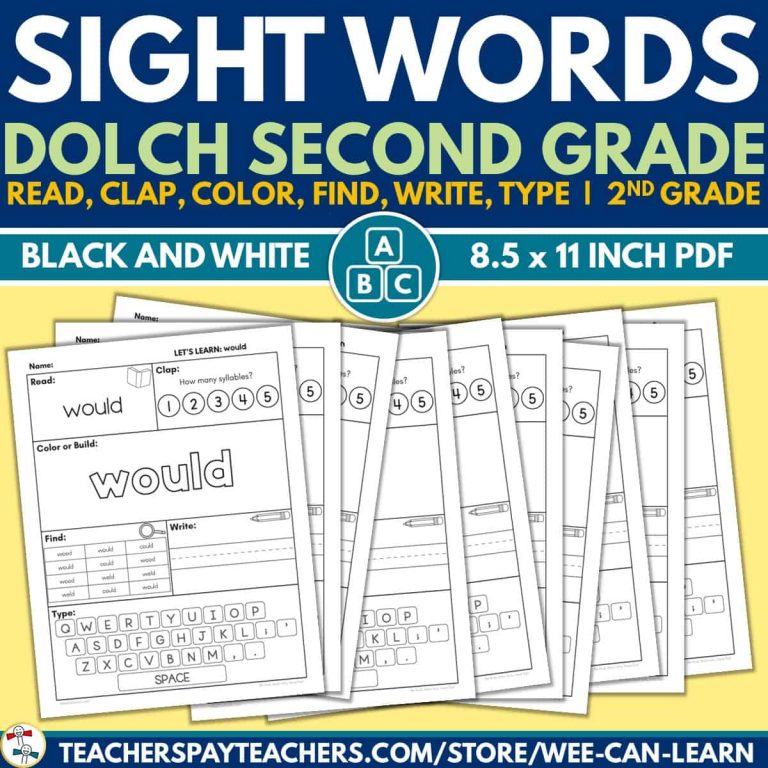 Dolch & Fry Sight Words Worksheets - Clap, Find, Type [Download Now!]