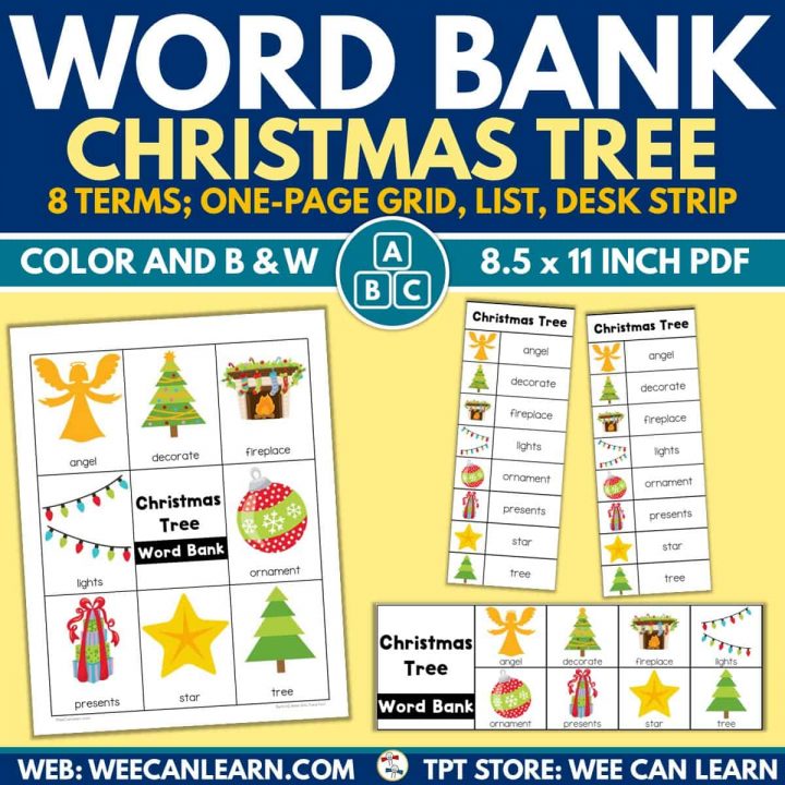 Christmas Word Lists Word Banks (All) [FREE Downloads!]