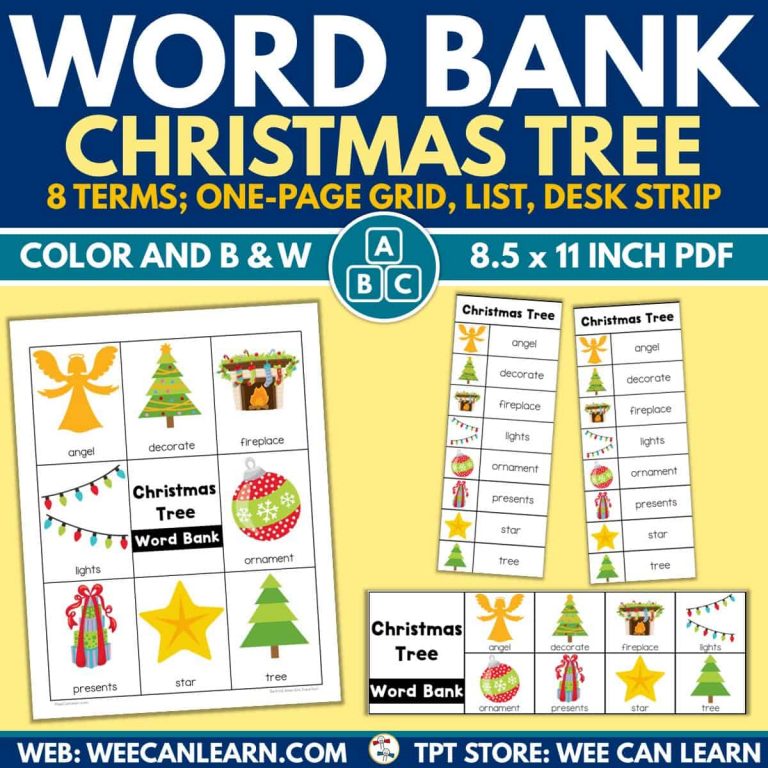 Christmas Tree Word List Word Bank [FREE Download!]
