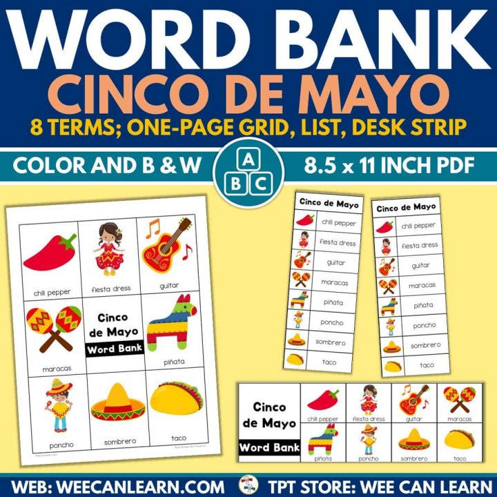 Cinco de Mayo Word List Word Bank [FREE Download!]