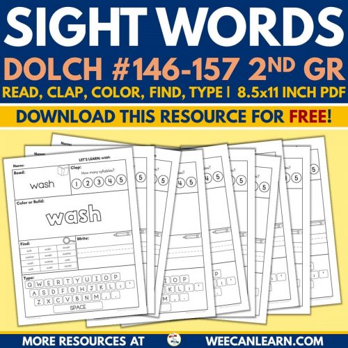 Dolch Sight Words 2nd Grade Worksheets - Clap, Find, Type [FREE Downloads!]