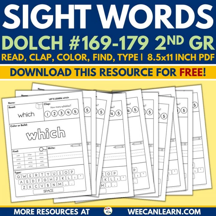Dolch Sight Words 2nd Grade Worksheets - Clap, Find, Type [FREE Downloads!]