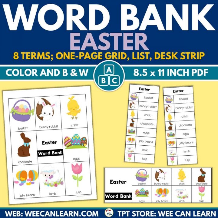 Easter Word List Word Bank [FREE Download!]