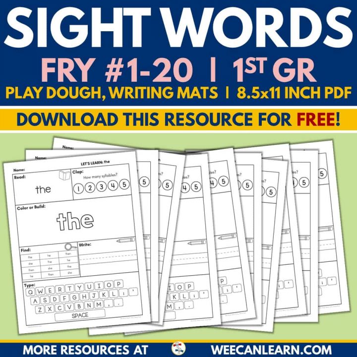 Fry Sight Words 1st Grade Worksheets - Clap, Find, Type [FREE Downloads!]