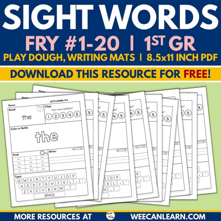 Fry Sight Words 1st Grade Worksheets - Clap, Find, Type [FREE Downloads!]