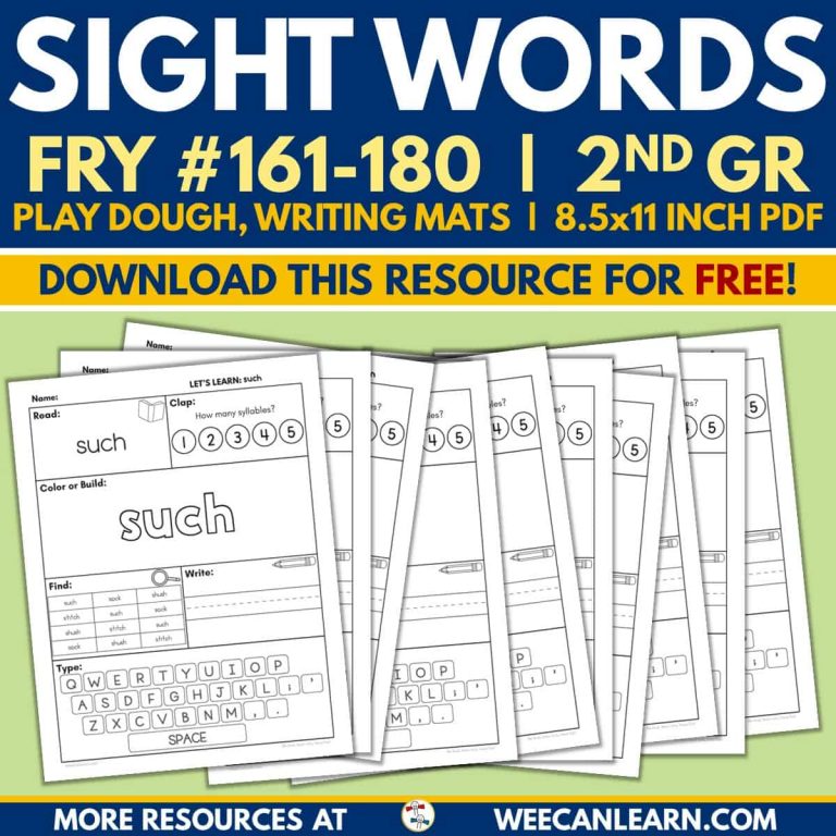 Fry Sight Words 2nd Grade Worksheets - Clap, Find, Type [FREE Downloads!]