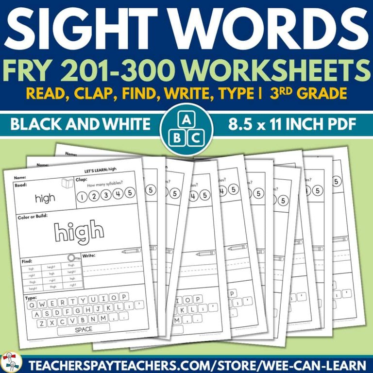 Dolch & Fry Sight Words Dough Mats - Build, Write, Read [Download Now!]