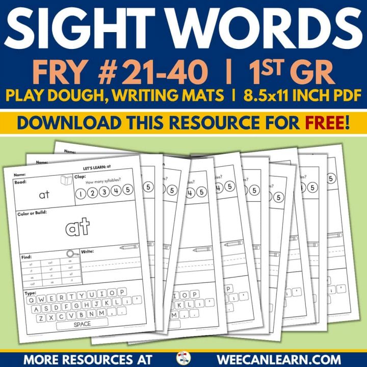 Fry Sight Words 1st Grade Worksheets - Clap, Find, Type [FREE Downloads!]