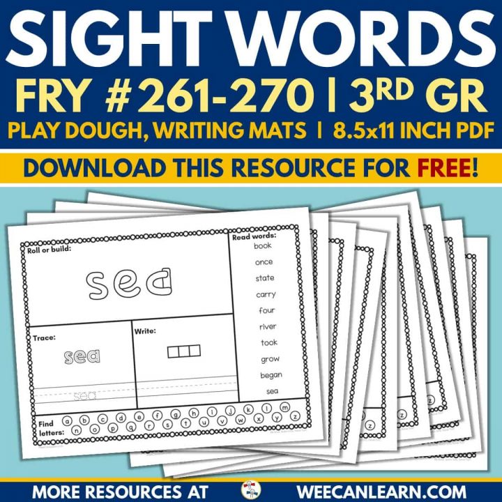 Fry Sight Words 3rd Grade Dough Mats - Build, Write, Read [FREE Downloads!]