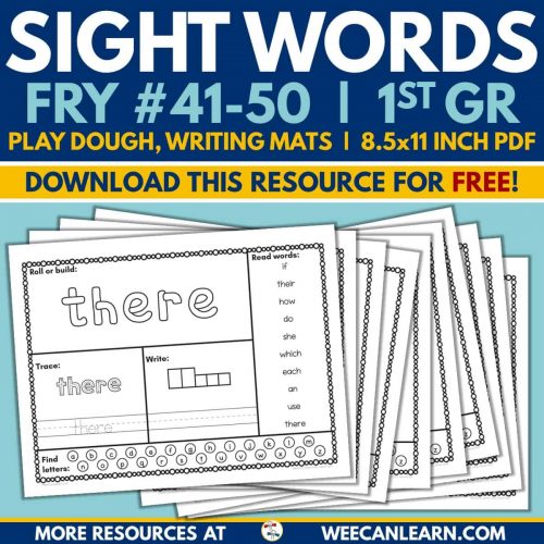 Fry Sight Words 1st Grade Dough Mats - Build, Write, Read [FREE Downloads!]