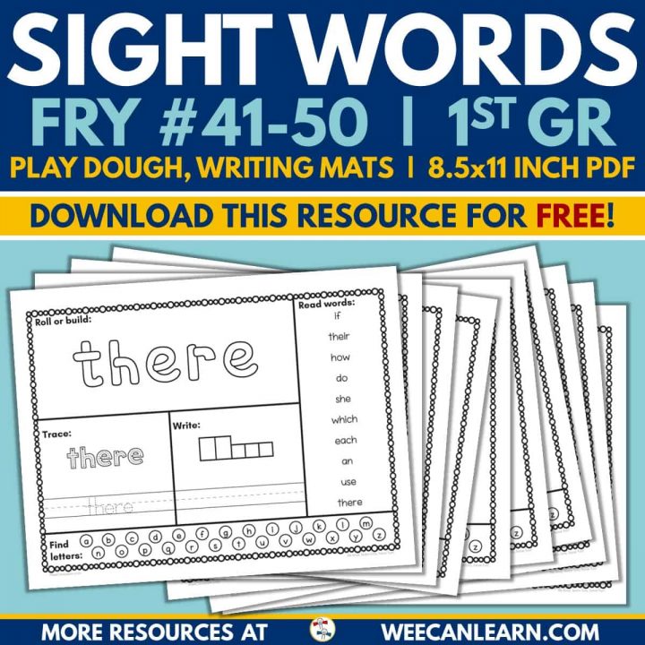 Fry Sight Words 1st Grade Dough Mats - Build, Write, Read [FREE Downloads!]