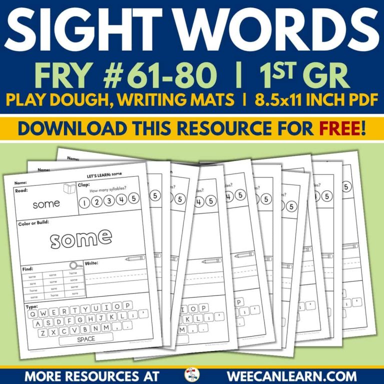 Fry Sight Words 1st Grade Worksheets - Clap, Find, Type [FREE Downloads!]