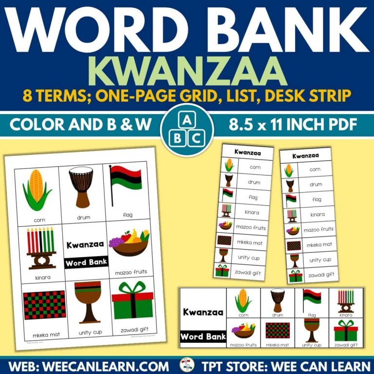 Kwanzaa Word List Word Bank [FREE Download!]