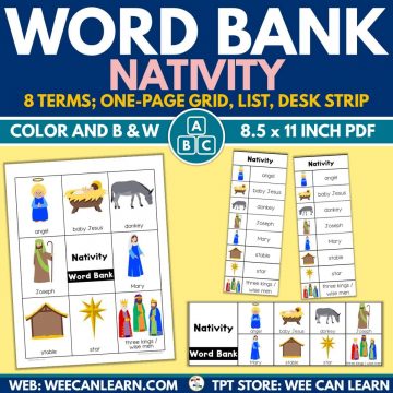 Bible Nativity Word List Word Bank [FREE Download!]