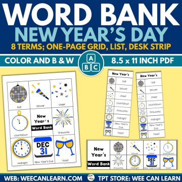 New Year's Word List Word Bank [FREE Download!]