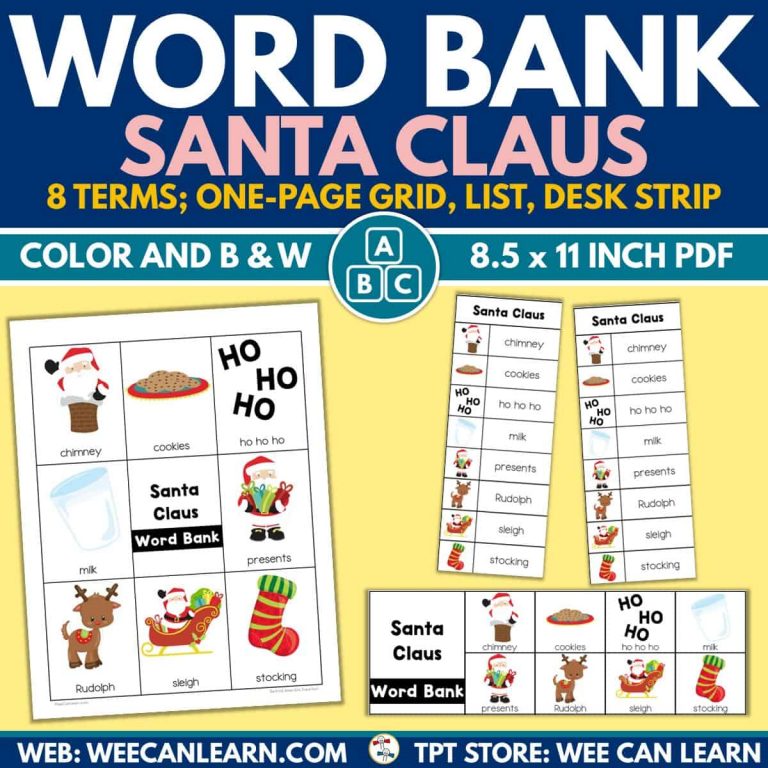 Christmas Word Lists Word Banks (All) [FREE Downloads!]